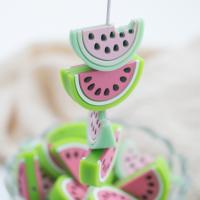 China Red Watermelon Shaped Silicone Beads Soft For Baby Teething for sale