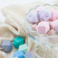 China 17mm Hexagon Silicone Teething Bead Eco Friendly Safety Chewable For Baby Teething for sale