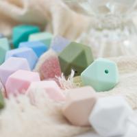 China 17mm Hexagon Silicone Teething Bead Eco Friendly Safety Chewable For Baby Teething for sale
