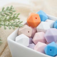 China 17mm Hexagon Silicone Teething Bead Eco Friendly Safety Chewable For Baby Teething for sale