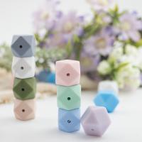 China 17mm Hexagon Silicone Teething Bead Eco Friendly Safety Chewable For Baby Teething for sale