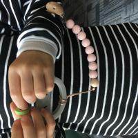 China Customized Silicone Teething Bead Bracelet For Infant Baby Kids Playing for sale