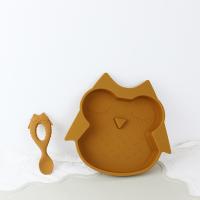 China Brown Owl Style Silicone Suction Plate For Toddler Kids Multi Functional for sale