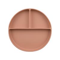 China Suction Type Silicone Baby Plate Set Round Shaped For Toddler Feeding for sale