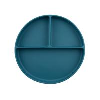 China Suction Type Silicone Baby Plate Set Round Shaped For Toddler Feeding for sale