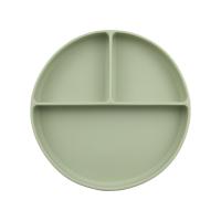 China Suction Type Silicone Baby Plate Set Round Shaped For Toddler Feeding for sale
