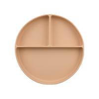 China Suction Type Silicone Baby Plate Set Round Shaped For Toddler Feeding for sale