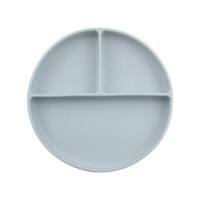China Suction Type Silicone Baby Plate Set Round Shaped For Toddler Feeding for sale