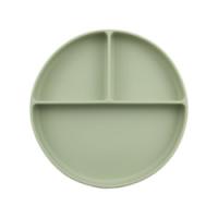 China Suction Type Silicone Baby Plate Set Round Shaped For Toddler Feeding for sale
