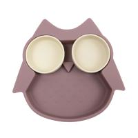China Owl Shape Silicone Baby Suction Plate Non Toxic BPA Free With Pantone Color for sale