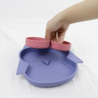 China Owl Shape Silicone Baby Suction Plate Non Toxic BPA Free With Pantone Color for sale