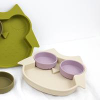 China Owl Shape Silicone Baby Suction Plate Non Toxic BPA Free With Pantone Color for sale