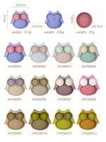 China Owl Shape Silicone Baby Suction Plate Non Toxic BPA Free With Pantone Color for sale