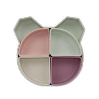 China Bear Panda Shape Toddler Silicone Plates Set Non Toxic Eco Friendly for sale