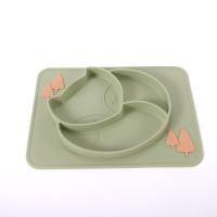 China Suction Divided Toddler Silicone Plates Soft With Customize Logo for sale