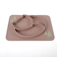 China Suction Divided Toddler Silicone Plates Soft With Customize Logo for sale