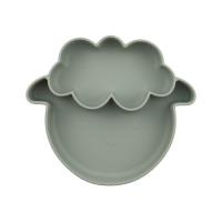 China Multiple Colors Non Slip Toddler Silicone Plates With Sheep Style Suction Type for sale