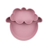 China Multiple Colors Non Slip Toddler Silicone Plates With Sheep Style Suction Type for sale