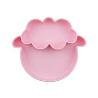 China Multiple Colors Non Slip Toddler Silicone Plates With Sheep Style Suction Type for sale