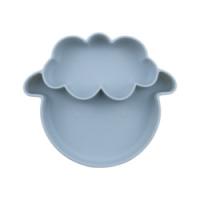 China Multiple Colors Non Slip Toddler Silicone Plates With Sheep Style Suction Type for sale