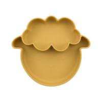 China Multiple Colors Non Slip Toddler Silicone Plates With Sheep Style Suction Type for sale