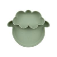 China Multiple Colors Non Slip Toddler Silicone Plates With Sheep Style Suction Type for sale
