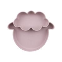 China Multiple Colors Non Slip Toddler Silicone Plates With Sheep Style Suction Type for sale