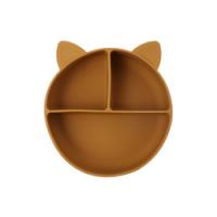 China Cat Style Kids Silicone Bowl , Colorful Silicone Divided Suction Plate OEM for sale