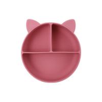 China Cat Style Kids Silicone Bowl , Colorful Silicone Divided Suction Plate OEM for sale