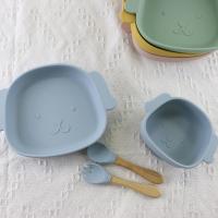 China Dog Pattern Silicone Bowl Set Soft Comfortable For Baby Kid for sale
