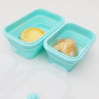 China Food Grade Silicone Collapsible Lunch Box Foldable Sustainable With Lid for sale