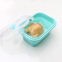 China Food Grade Silicone Collapsible Lunch Box Foldable Sustainable With Lid for sale