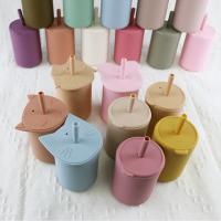 China Non Slip BPA Free Kids Silicone Cup Set Waterproof For Small Baby for sale