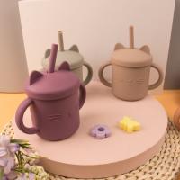 China Food Grade Toddler Silicone Cup Eco Friendly Cat Kitten Animal Style for sale