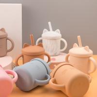 China Food Grade Toddler Silicone Cup Eco Friendly Cat Kitten Animal Style for sale