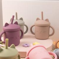 China Food Grade Toddler Silicone Cup Eco Friendly Cat Kitten Animal Style for sale