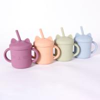 China Food Grade Toddler Silicone Cup Eco Friendly Cat Kitten Animal Style for sale