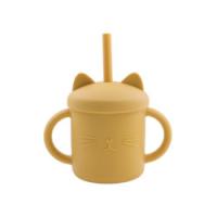 China Food Grade Toddler Silicone Cup Eco Friendly Cat Kitten Animal Style for sale