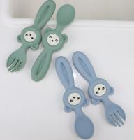 China Soft Cute Panda Style Silicone Forks And Spoons For Baby Children for sale