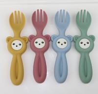 China Soft Cute Panda Style Silicone Forks And Spoons For Baby Children for sale