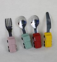 China Customized Color Stainless Steel Fork With Car Shape Silicone Handle for sale