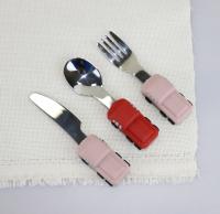 China Customized Color Stainless Steel Fork With Car Shape Silicone Handle for sale