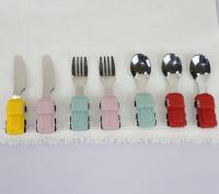 China Customized Color Stainless Steel Fork With Car Shape Silicone Handle for sale