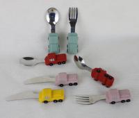 China Customized Color Stainless Steel Fork With Car Shape Silicone Handle for sale