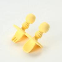 China Mini Food Grade Silicone Forks And Spoons BPA Free Non Toxic For Baby Toddler for sale