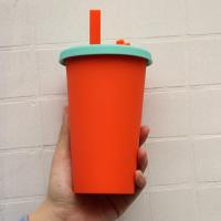 China Travel Camp Collapsible Silicone Coffee Cup 350ml With Straw Lid for sale