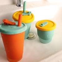 China Hot Proof Portable Silicone Kids Cup For Tea Milk Juice 300ml 350ml for sale