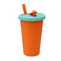 China Hot Proof Portable Silicone Kids Cup For Tea Milk Juice 300ml 350ml for sale
