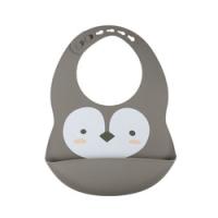 China Newborn Toddler Waterproof Printed Silicone Bib With Food Catcher Non Toxic for sale