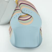 China 4 Buttons BPA Free Silicone Baby Bib Waterproof Soft Durable Adjustable for sale